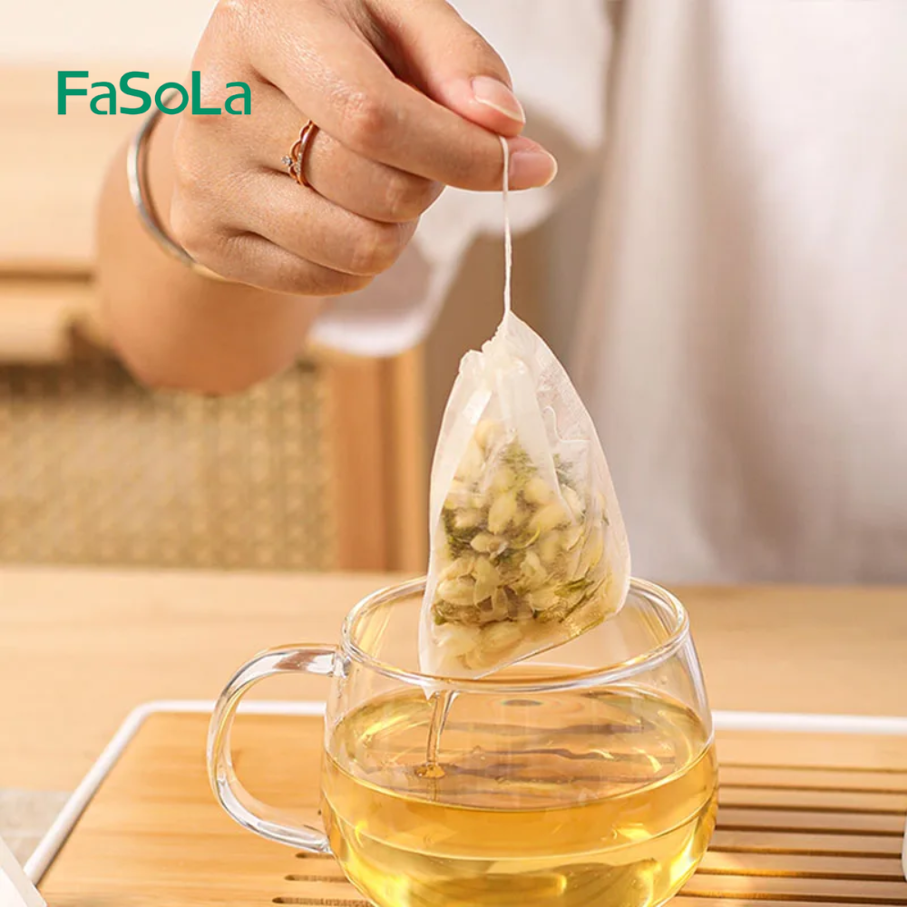 FaSoLa 100pcs Disposable Tea Bag Empty Drawstring Tea Filter Bag Non ...