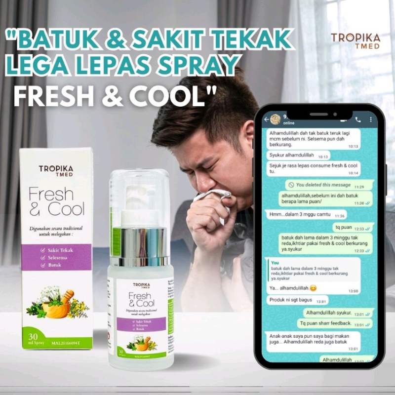 Tropika Fresh & Cool - 30 ml Spray Ubat Batuk(Sesak Nafas, Batuk, Sakit ...