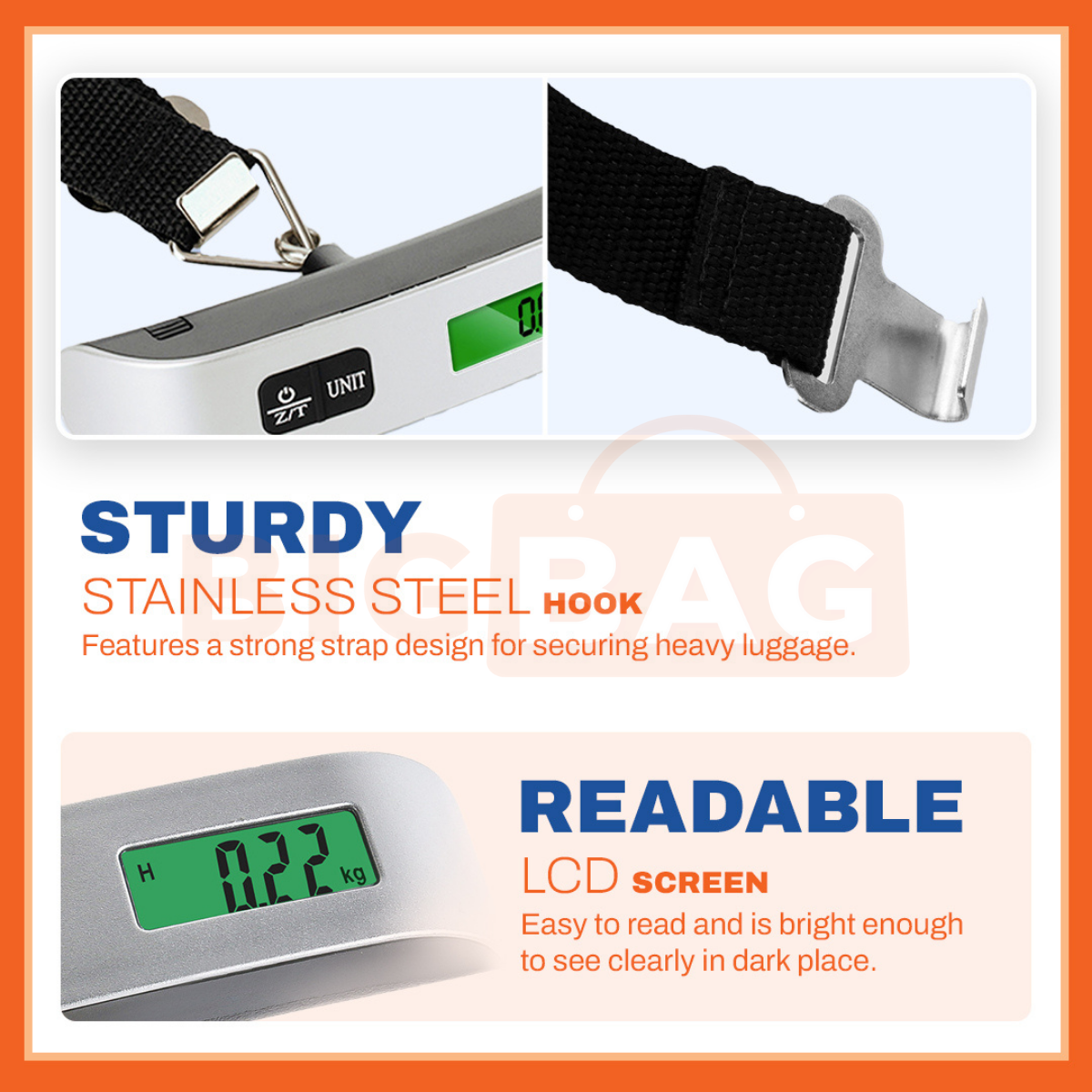 50kg/110lb Luggage Scale Luggage Weight Scale Digital Weight Scale Luggage Digital Scale ...