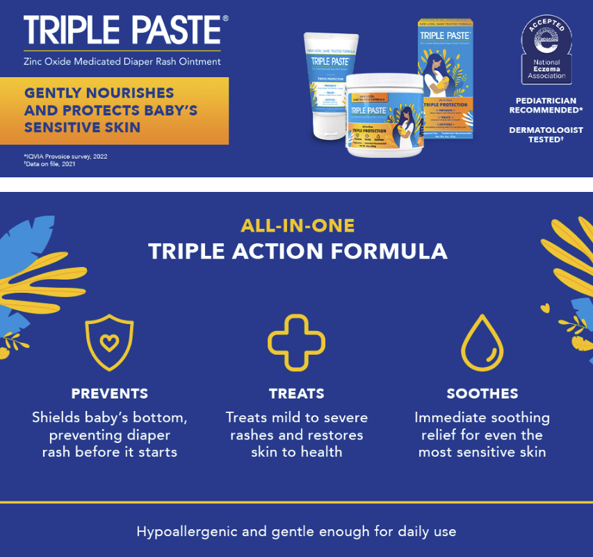 Authentic* Triple Paste Diaper Rash Cream for Baby l Triple Paste 3X ...