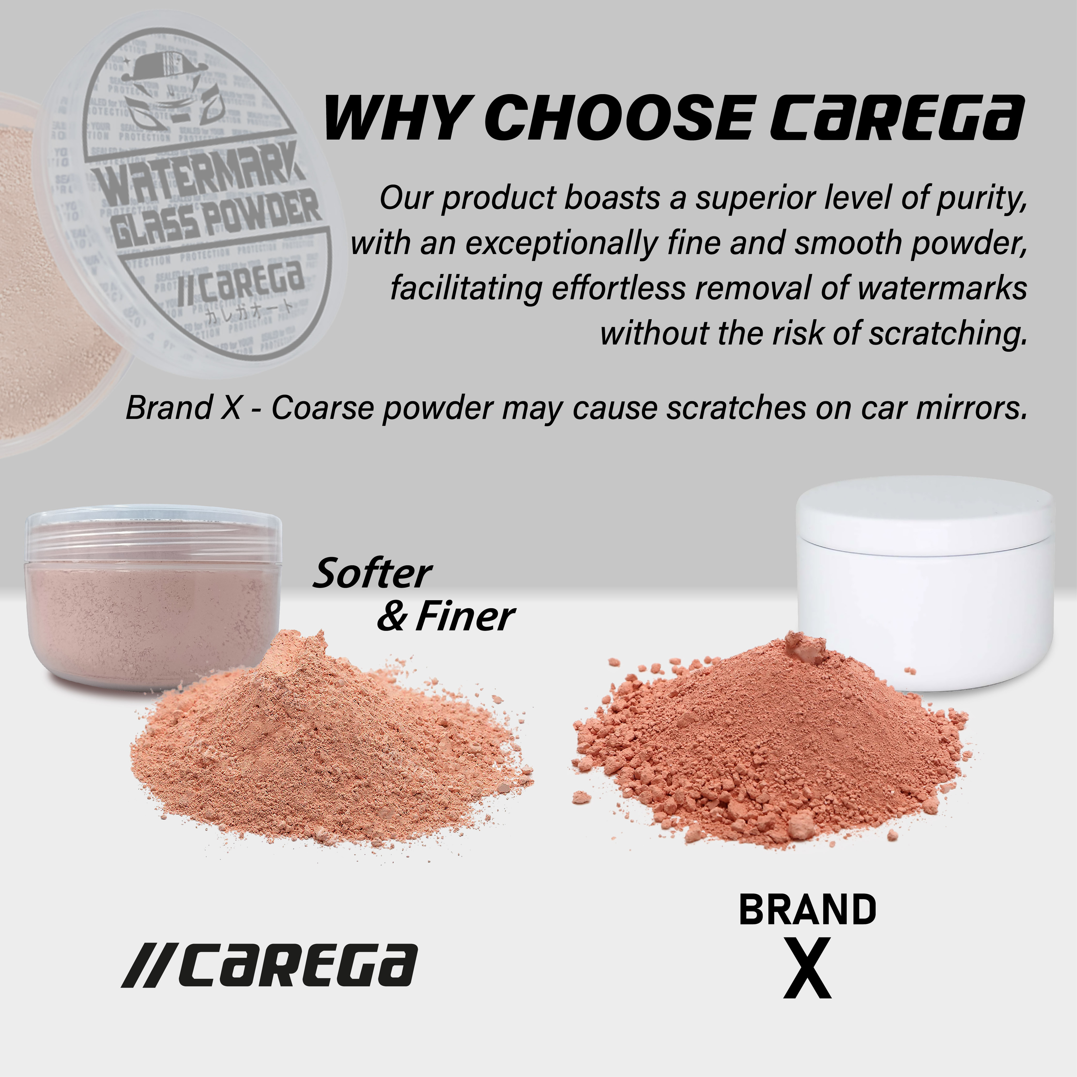 CAREGA Watermark Remover Powder WindScreen Glass Powder Polish compound ...