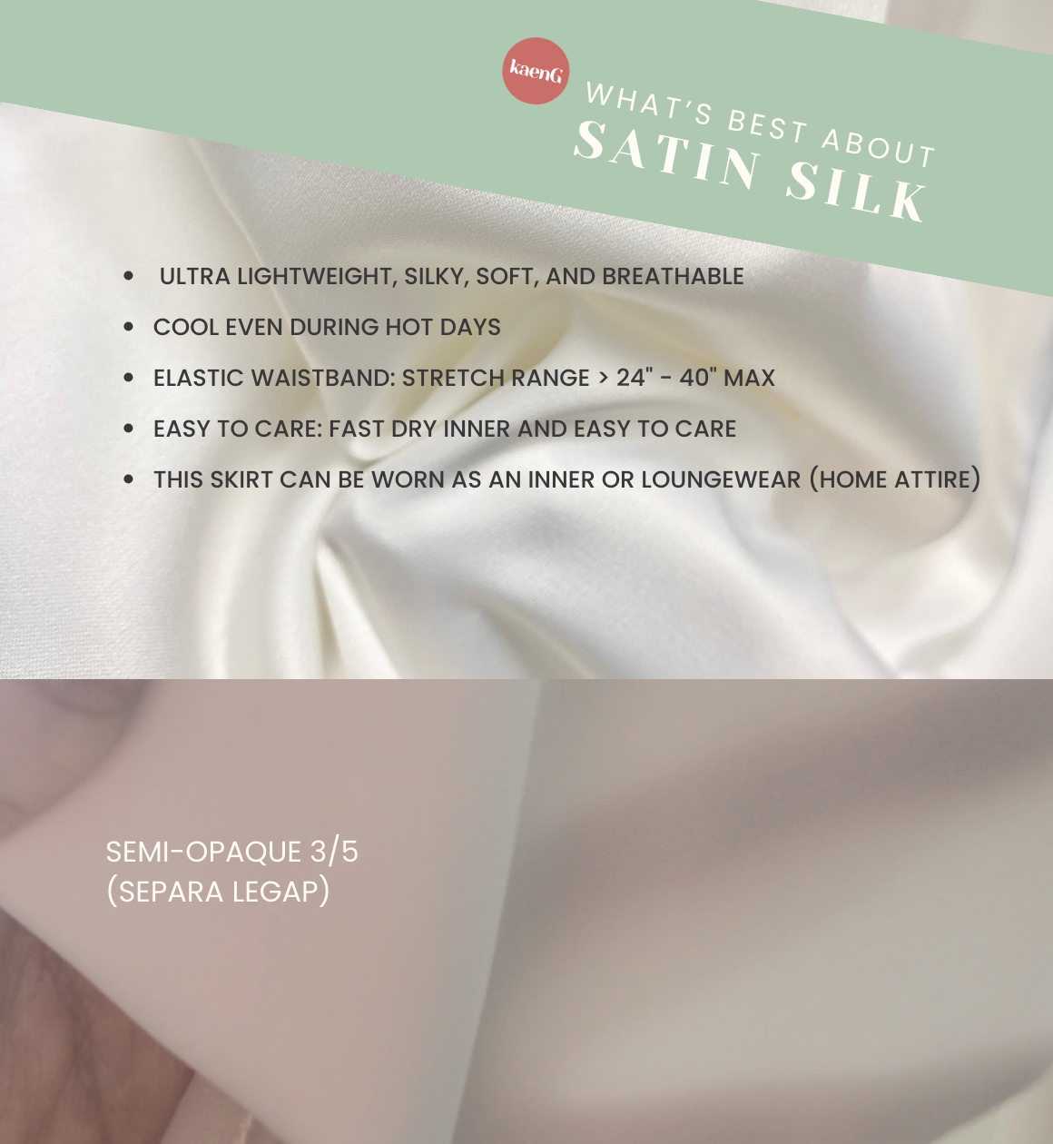 kaenG NUDE Satin Silk Inner PANT | Ultra-lightweight/ Umrah Haji ...