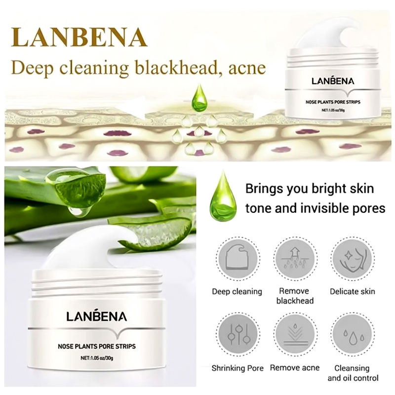 LANBENA Deep Cleansing Mask Blackhead Remover Mask Face Nose Mask Pore ...
