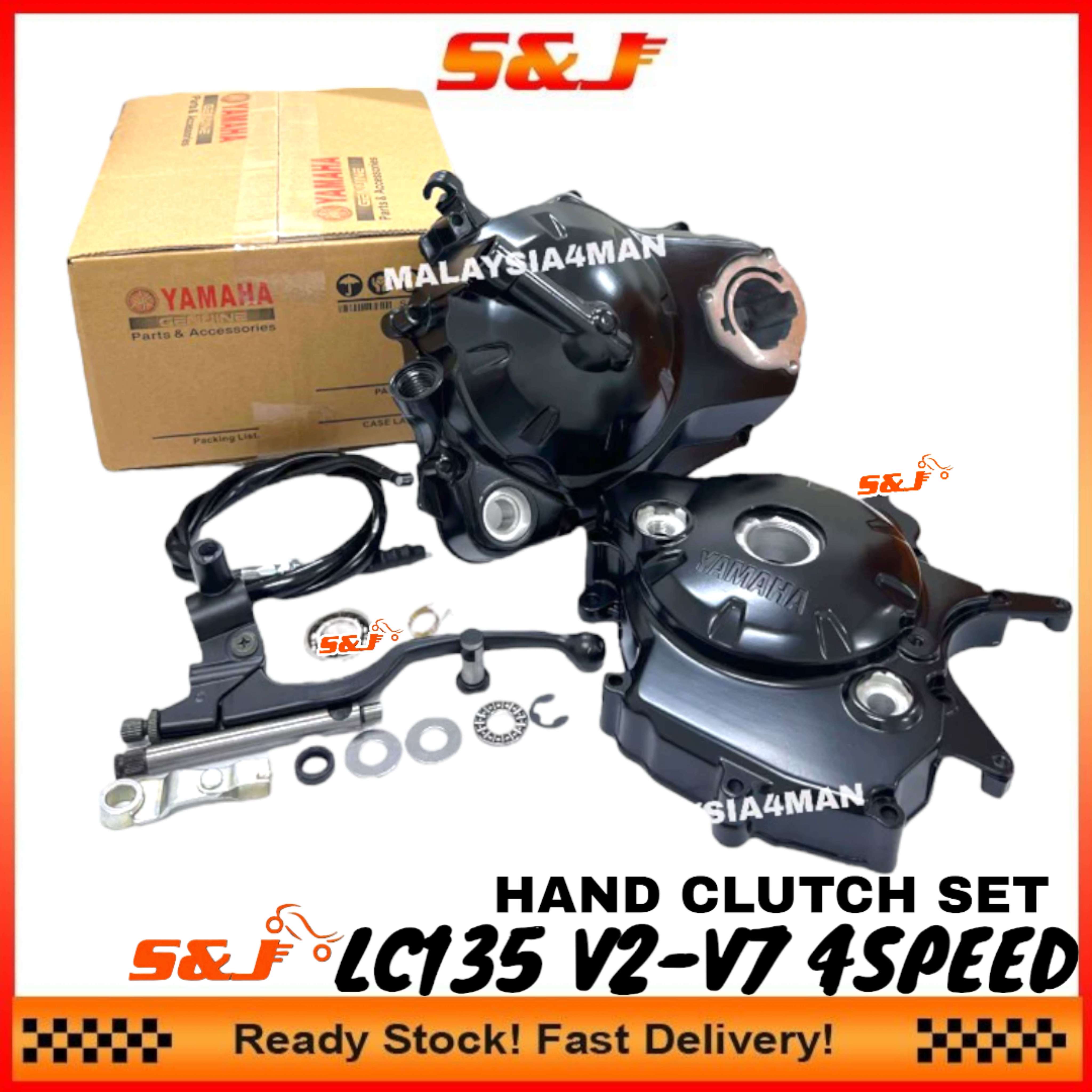 BLACK LC135 V2 V3 V4 V5 V6 V7 HAND CLUTCH ENGINE CASE PNP SET KIRI KANAN SET COVER CLUTCH MAGNET ...