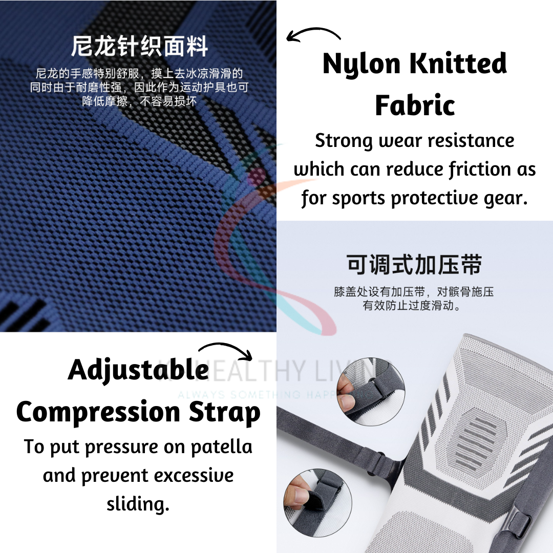 1pc Shockproof Knee Support with Spring High Compression Silicone Pad ...