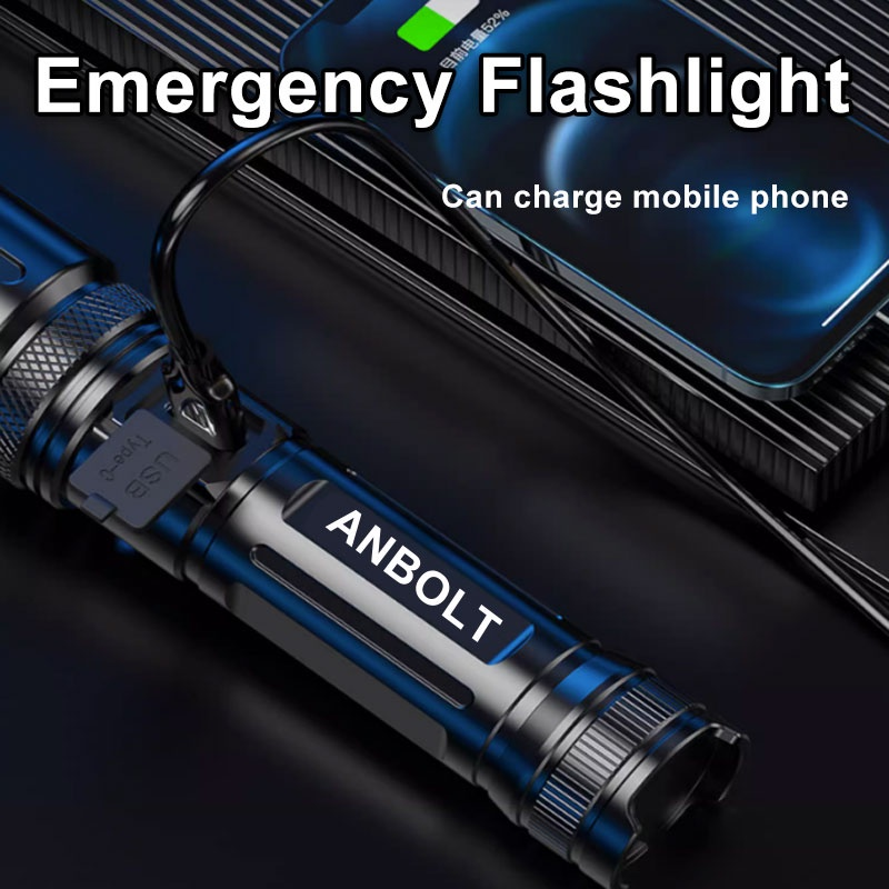 Bright Flashlight Waterproof LED Torch Light Super Bright Rechargeable ...