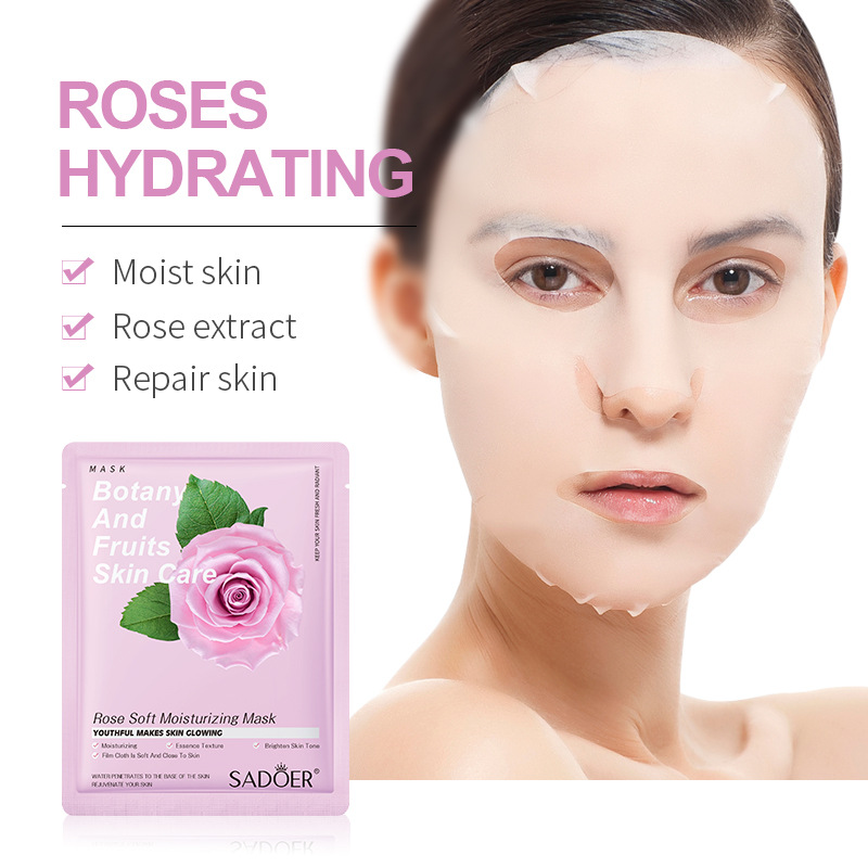 BORONG SADOER Rose Bara Chamomile Strawberry Facial Mask Moisturizing Smooth Sadoer Series ...