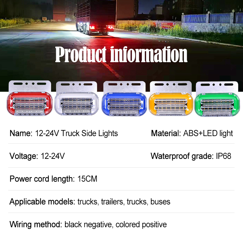 Universal 12V/24V LAMPU LORRY TEPI SIDE LAMP LED LORRY TRUCK AKSESORI ...