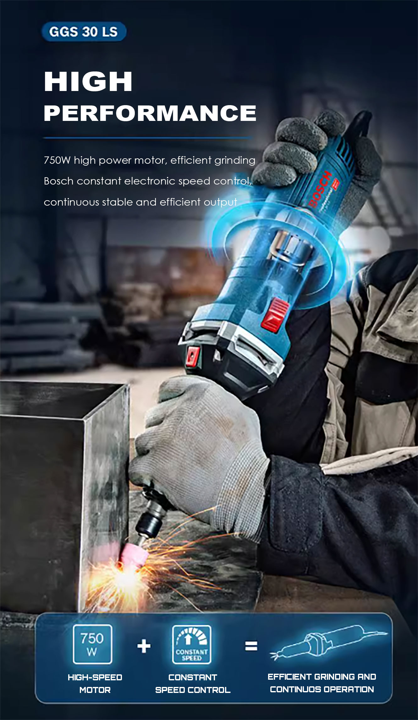 BOSCH GGS 30 LS Professional Straight Grinder Die Grinder Grinding ...