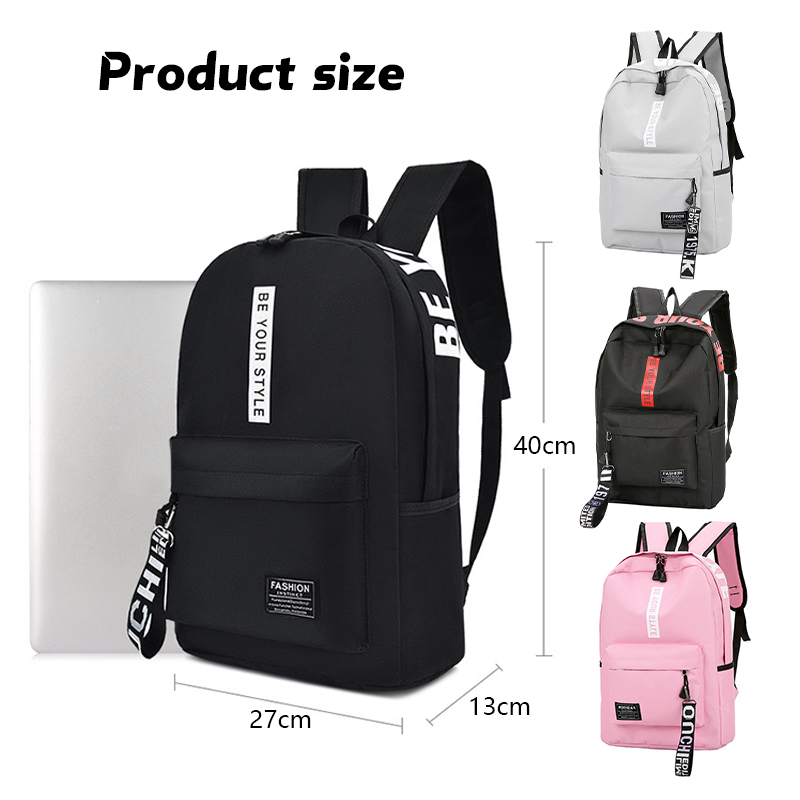 Ready Stock Student Letter Canvas Schoolbag Backpack fashion Style ...