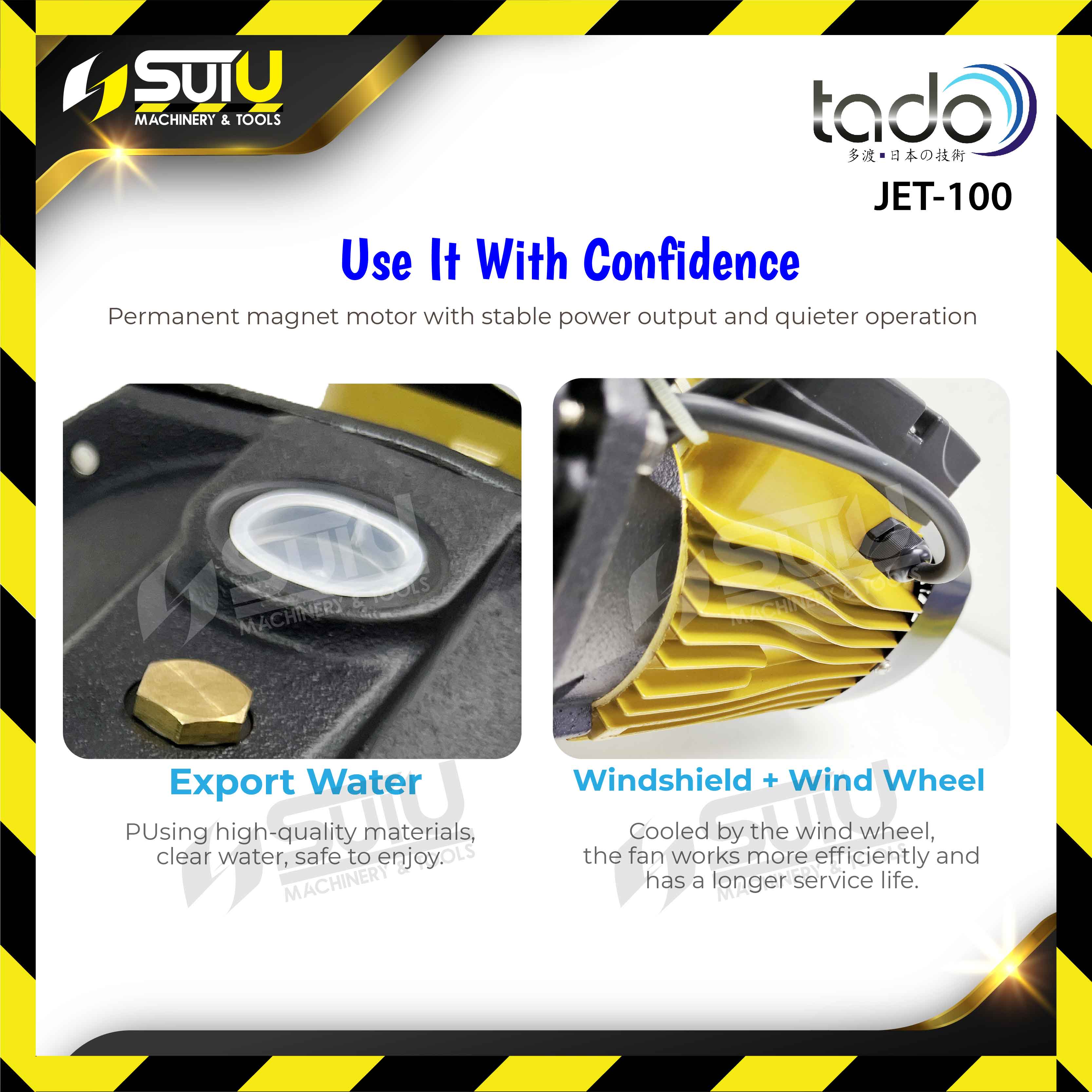 【100% ORIGINAL】TADO JET-100 / JET100 1HP Self Priming Water Pump / Pam ...