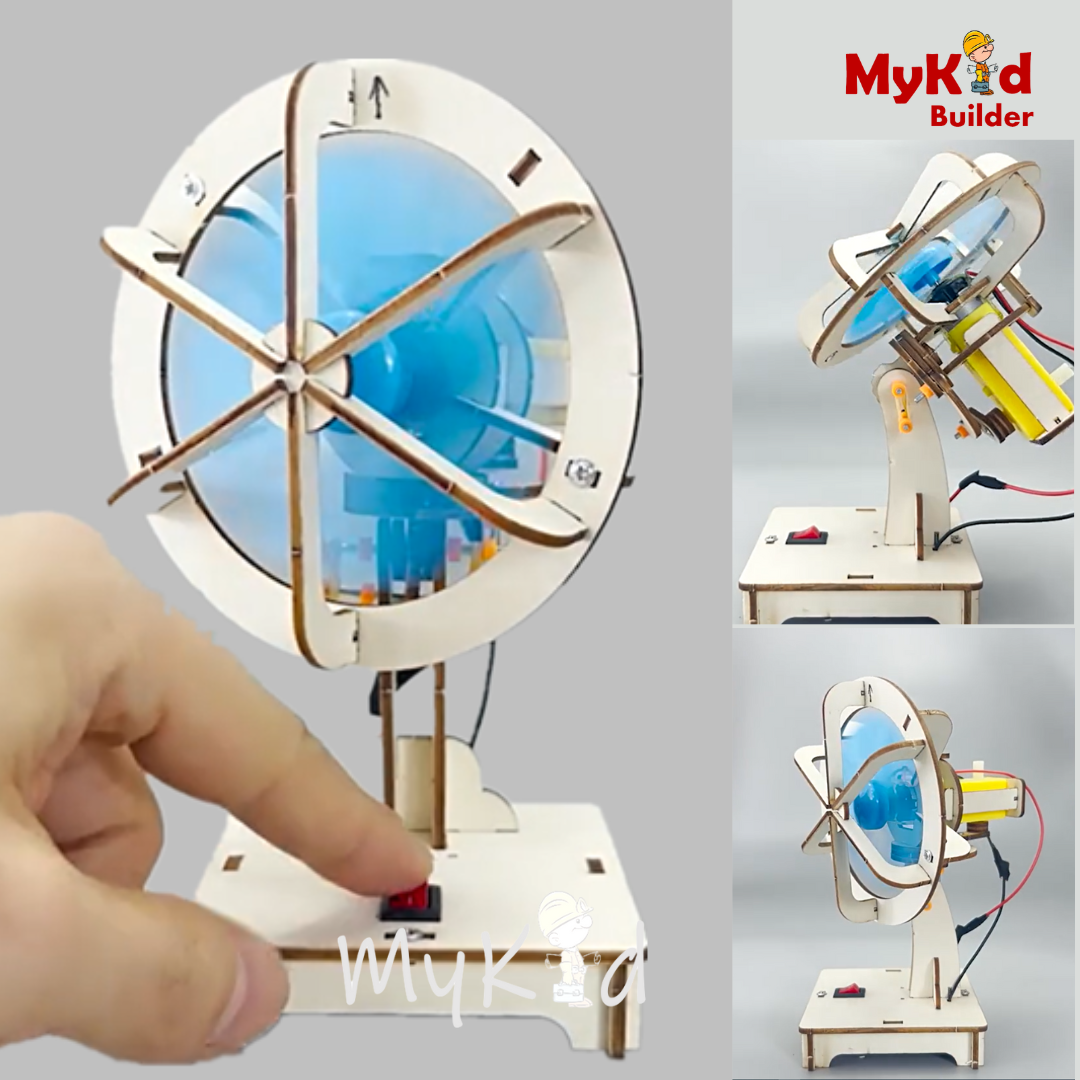 RBT Kipas Berputar Kipas Pusingan DIY Fan Assembled Wooden Puzzle Model ...