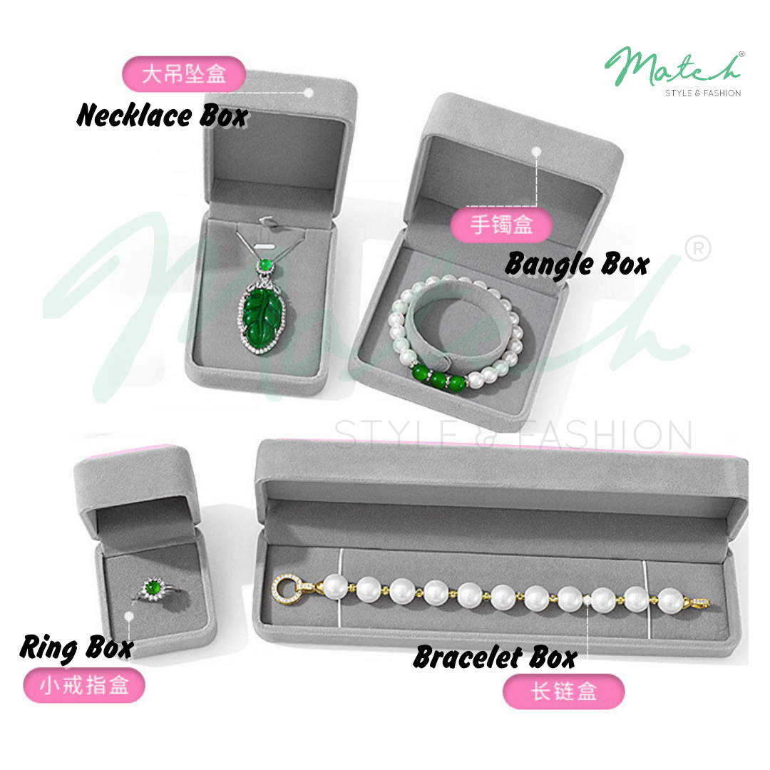 Velvet Jewelry Box Ring Necklace Bangle Bracelet Display Orgainzers ...
