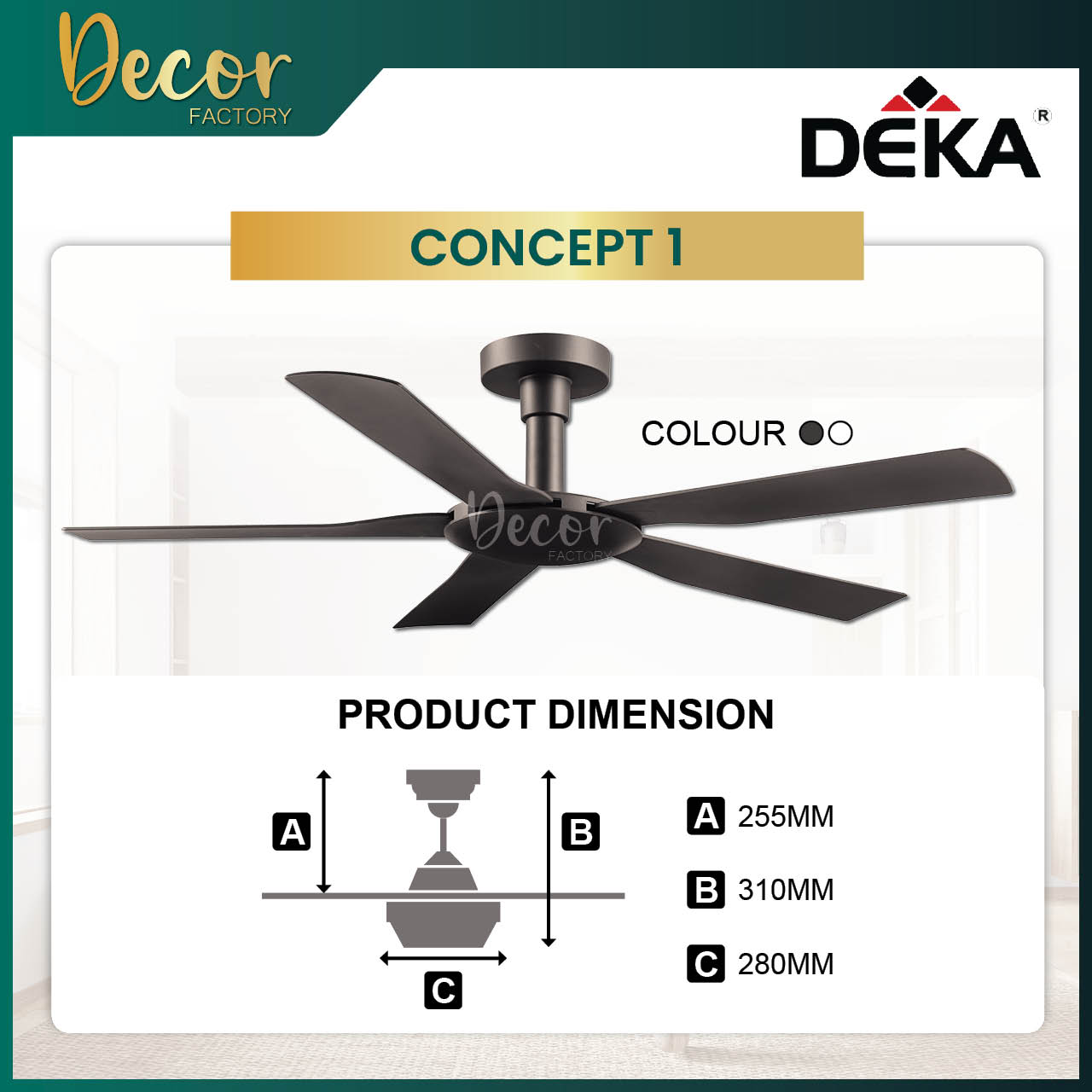 DEKA Concept Series DEKA Fan Ceiling Fan DC Motor Remote Control ...