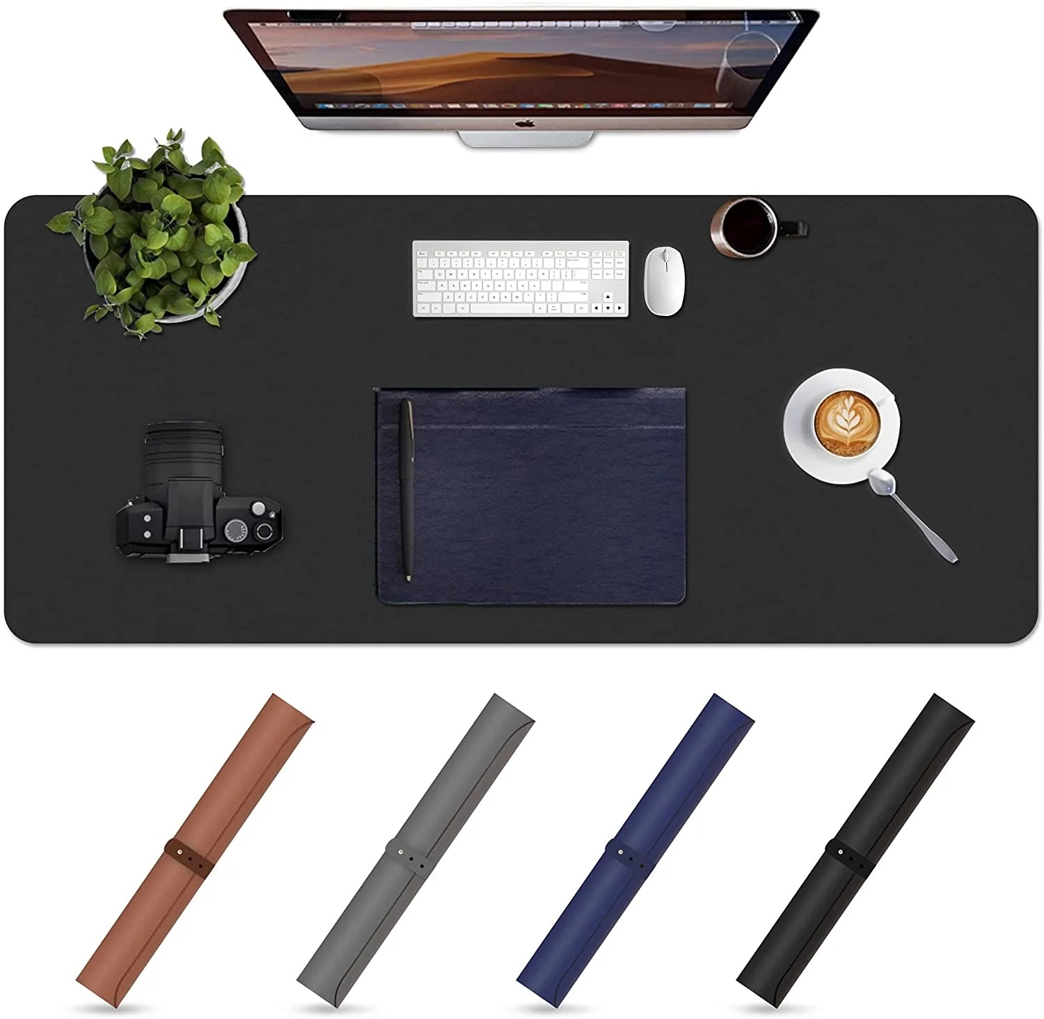 Mouse Pad Desk Mat PU Leather Anti Slip Suede Backing Smooth Mouse Pad ...