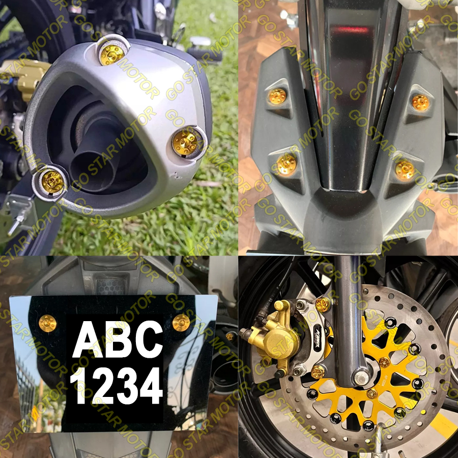 YAMAHA Y15ZR Y15 Y150 / Y16ZR Y16 / LC135 / SRL115 FI Screw Gold Full Set Combo Skru Cover Set ...