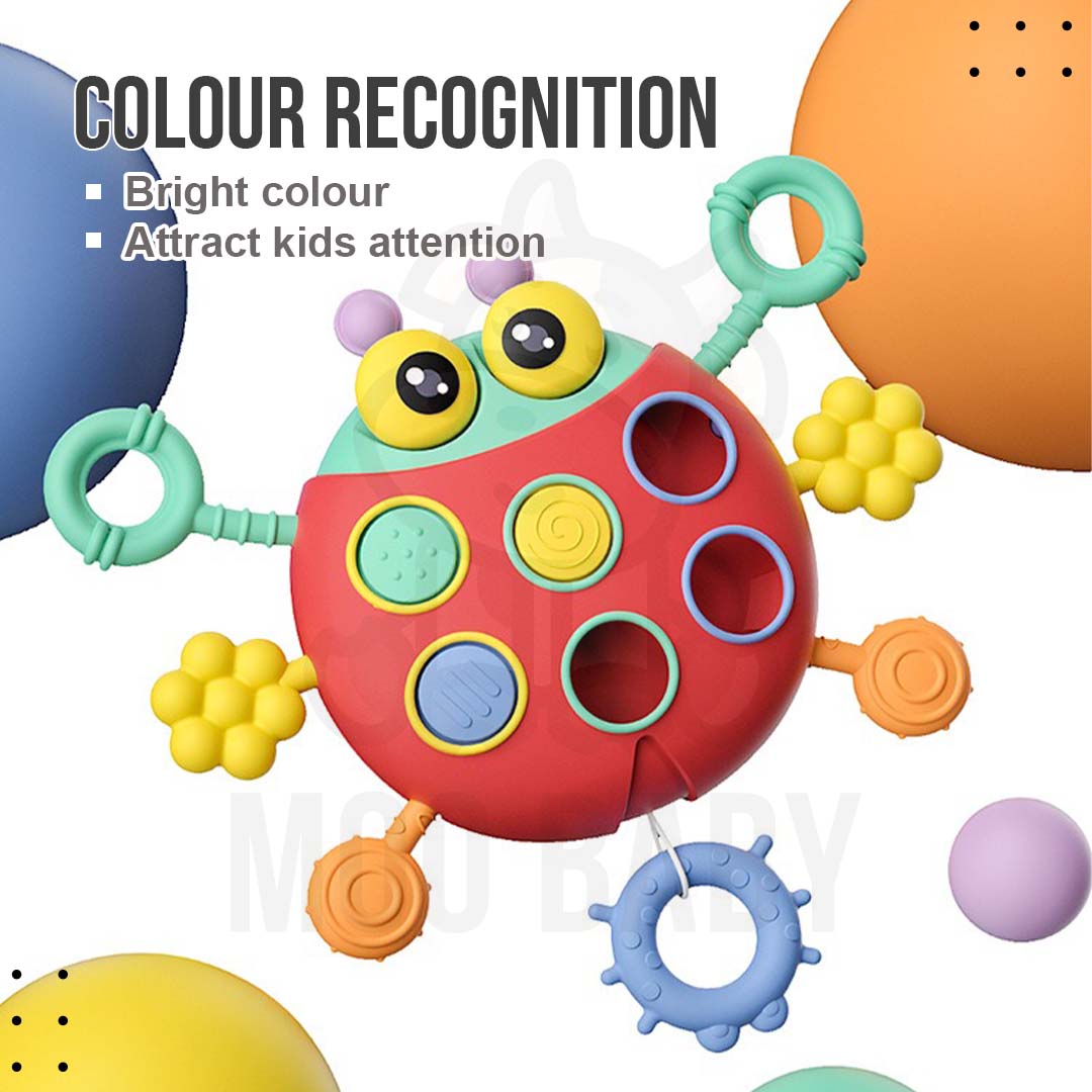 ⭐Moo Baby Toy Ladybug Pull String Toy Mainan Bayi Baby Montessori Toys ...