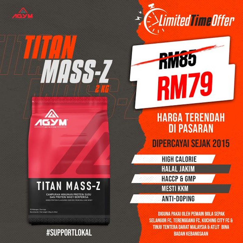 Agym Nutrition TITAN MASS-Z - HALAL- Weight Mass Gainer 2kg ...