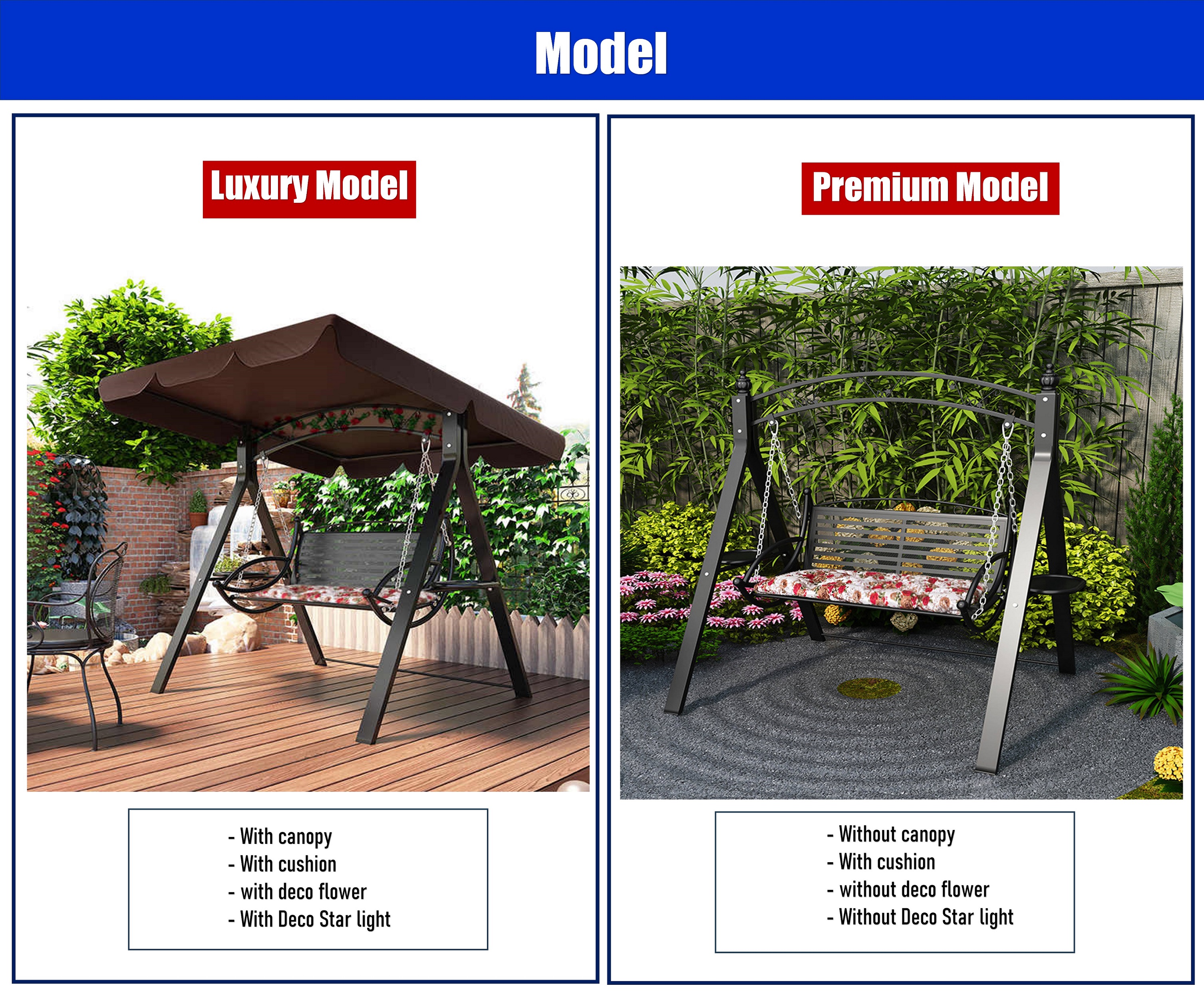 Swing Outdoor Courtyard Balcony Garden Iron Art Swing Chair Buaian Bed ...