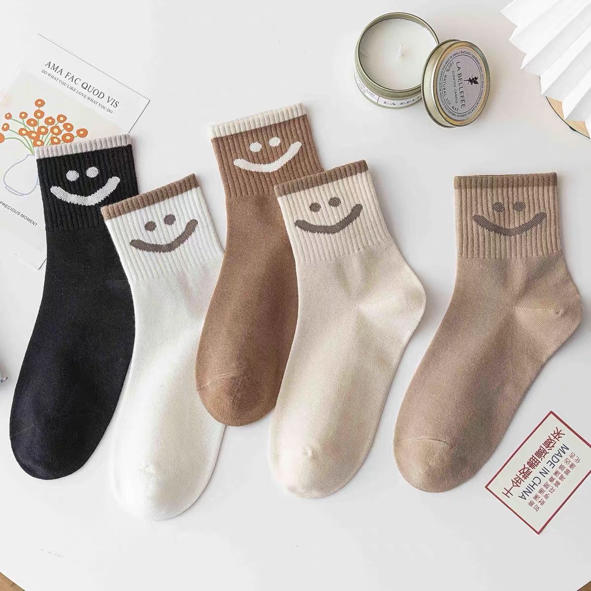 [5 pairs/pack]Cute Socks Cotton Women Socks soft socks cute socks tube ...