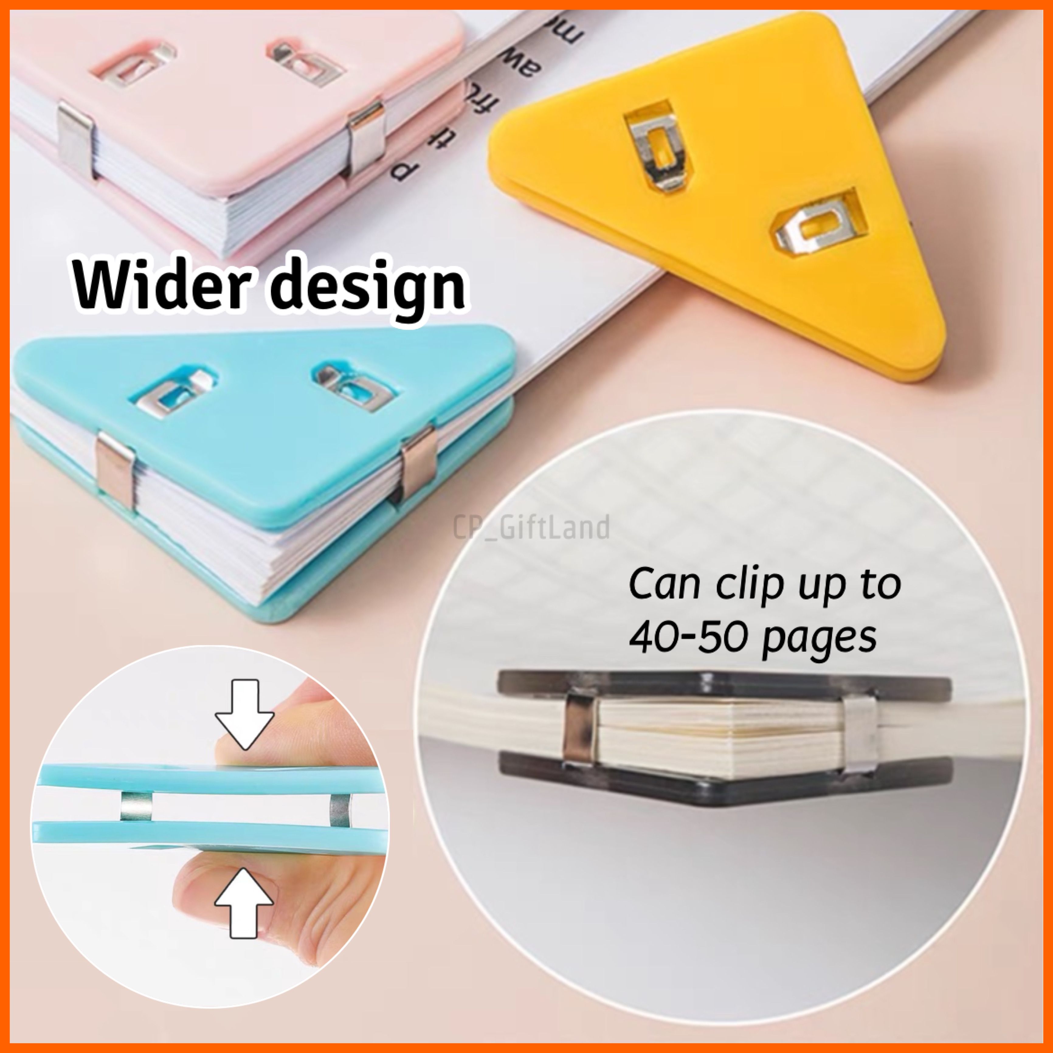 Paper Clip Triangle Transparent Colourful Binder Clip Book Clip ...