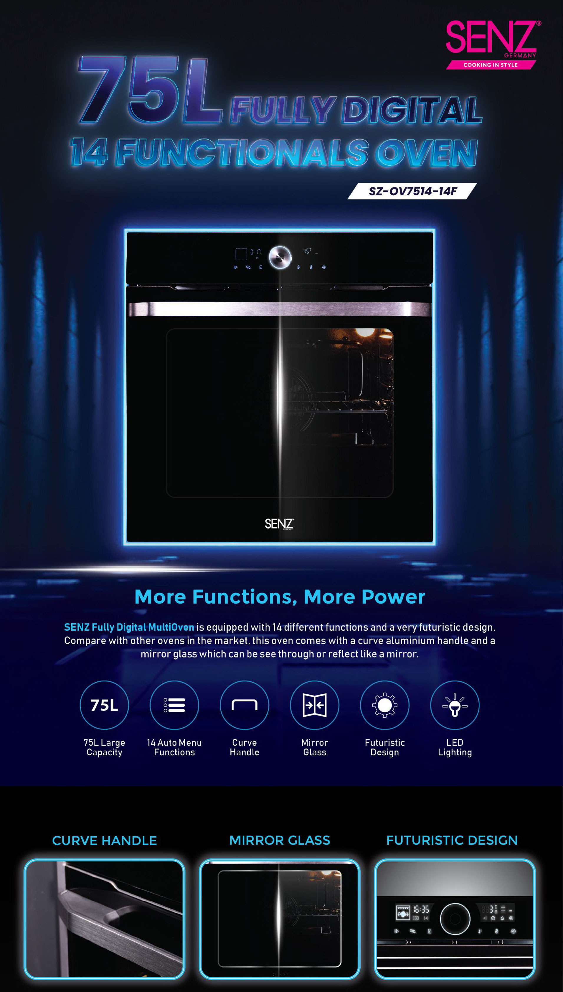 [FREE SHIPPING] SENZ 75L 14 Function Digital / 9 Function Push Knob ...