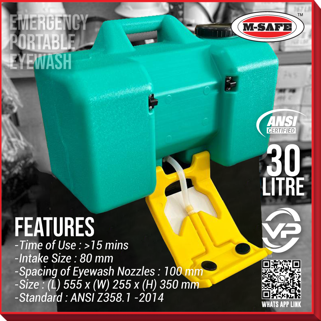M-SAFE M-EW300B EMERGENCY PORTABLE 30 LITER EYE WASH OPTIONAL HAWS ...