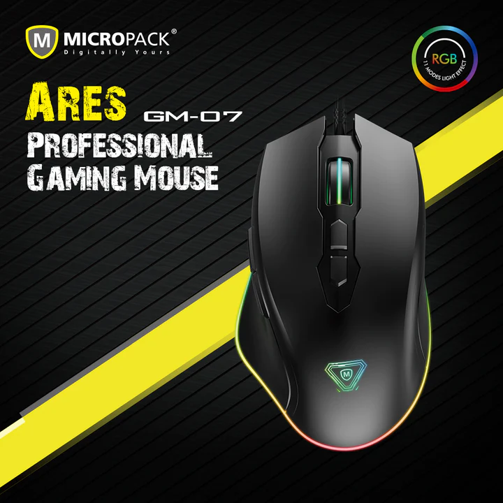 Micropack Ares GM-07 Wired Gaming RGB Mouse with Backlit | Professional ...