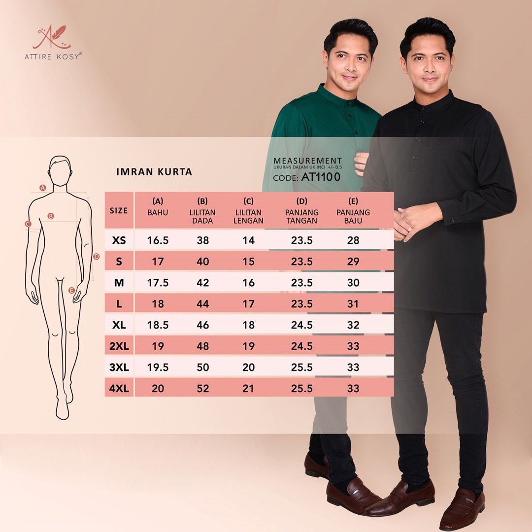 KURTA IMRAN AT1100 Kurta Plain Dewasa Muslim Wear Raya Grey Blue Lilac ...