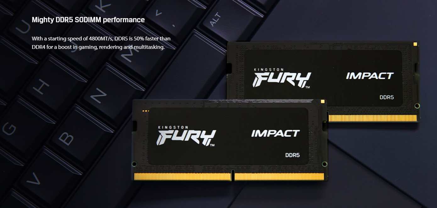 Kingston Fury Impact DDR5 32GB 16GB 8GB 4800MHZ 5600MHZ SODIMMS Notebook Ram (KF548S38IB-16 ...