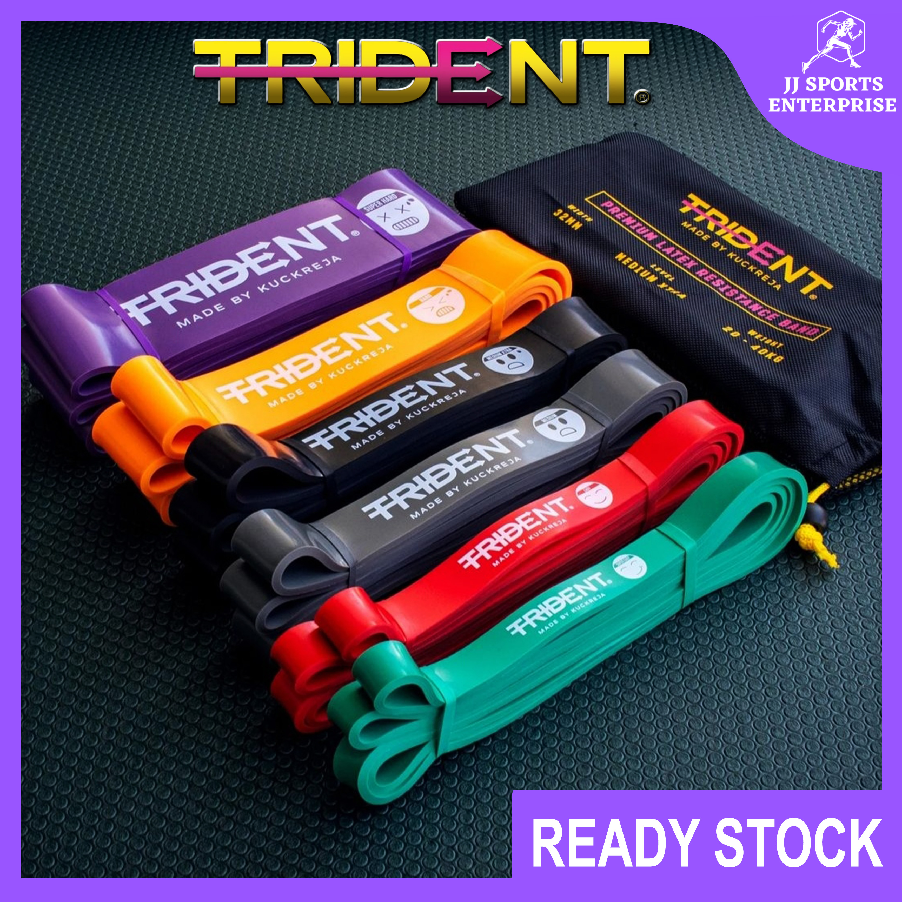 Trident Premium Latex Resistance Band Hip Band Exercise Resistance Loop ...