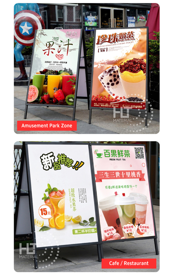 Metal A Frame Poster Frame 90cmX60cm Folding Signboard Outdoor Single ...