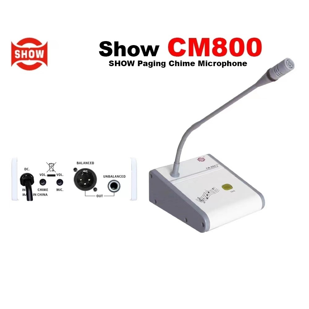 SHOW CM-800 Desktop Paging Microphone Gooseneck Table Mic with Chime ...