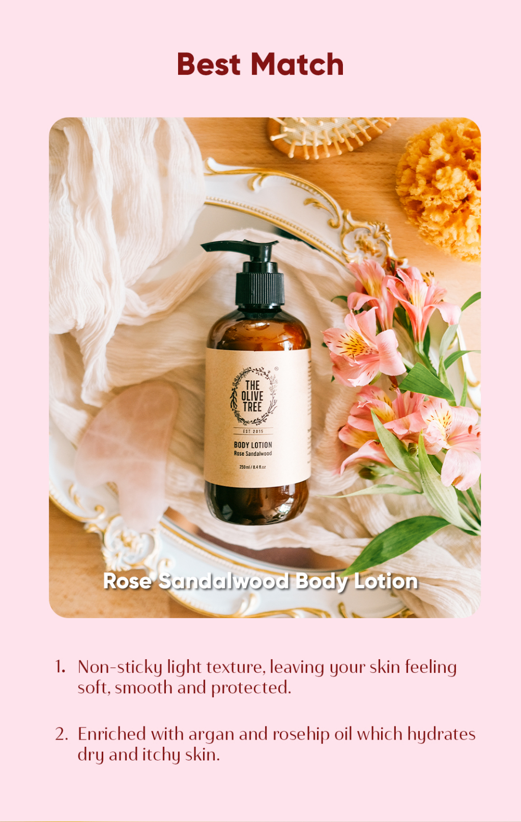 ( B1F1 ) The Olive Tree Rose Sandalwood Body Lotion 250ml ( Lighter ...