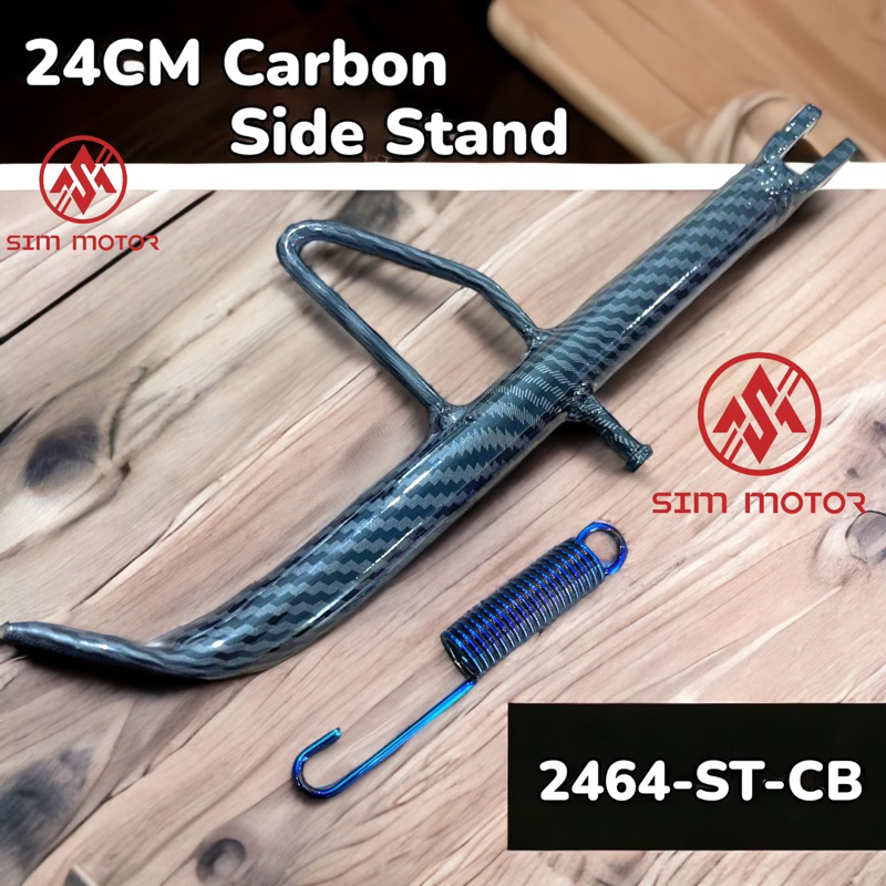 CARBON UNIVERSAL TITANIUM SIDE STAND SINGLE SPRING TONGKAT MOTOR LC135 ...