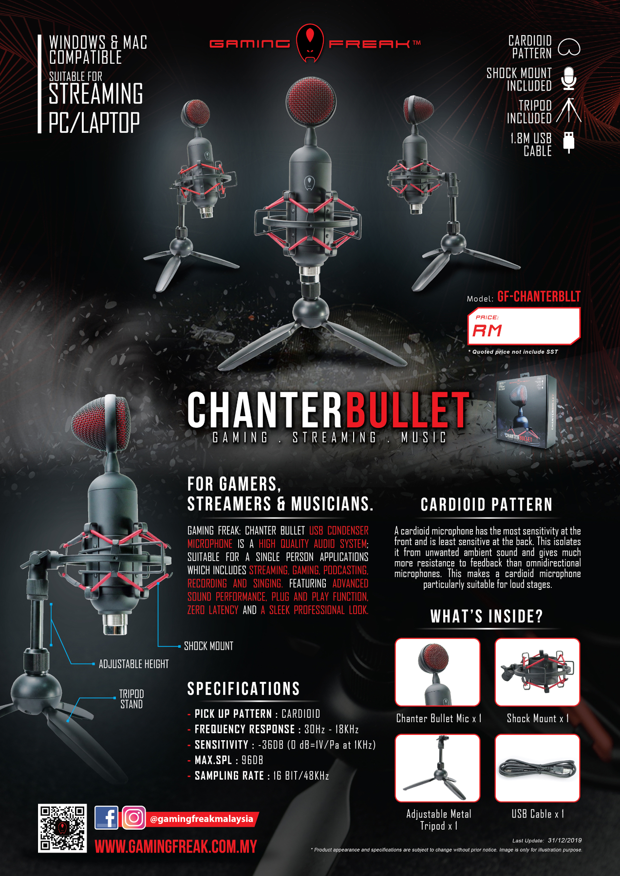 Gaming Freak GF-CHANTERBLLT Chanter Bullet Microphone (Suitable for ...