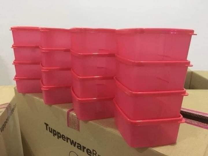 Tupperware Chill N Serve SO FRESH Square Round 400ml Stackable Food container lunch box square ...