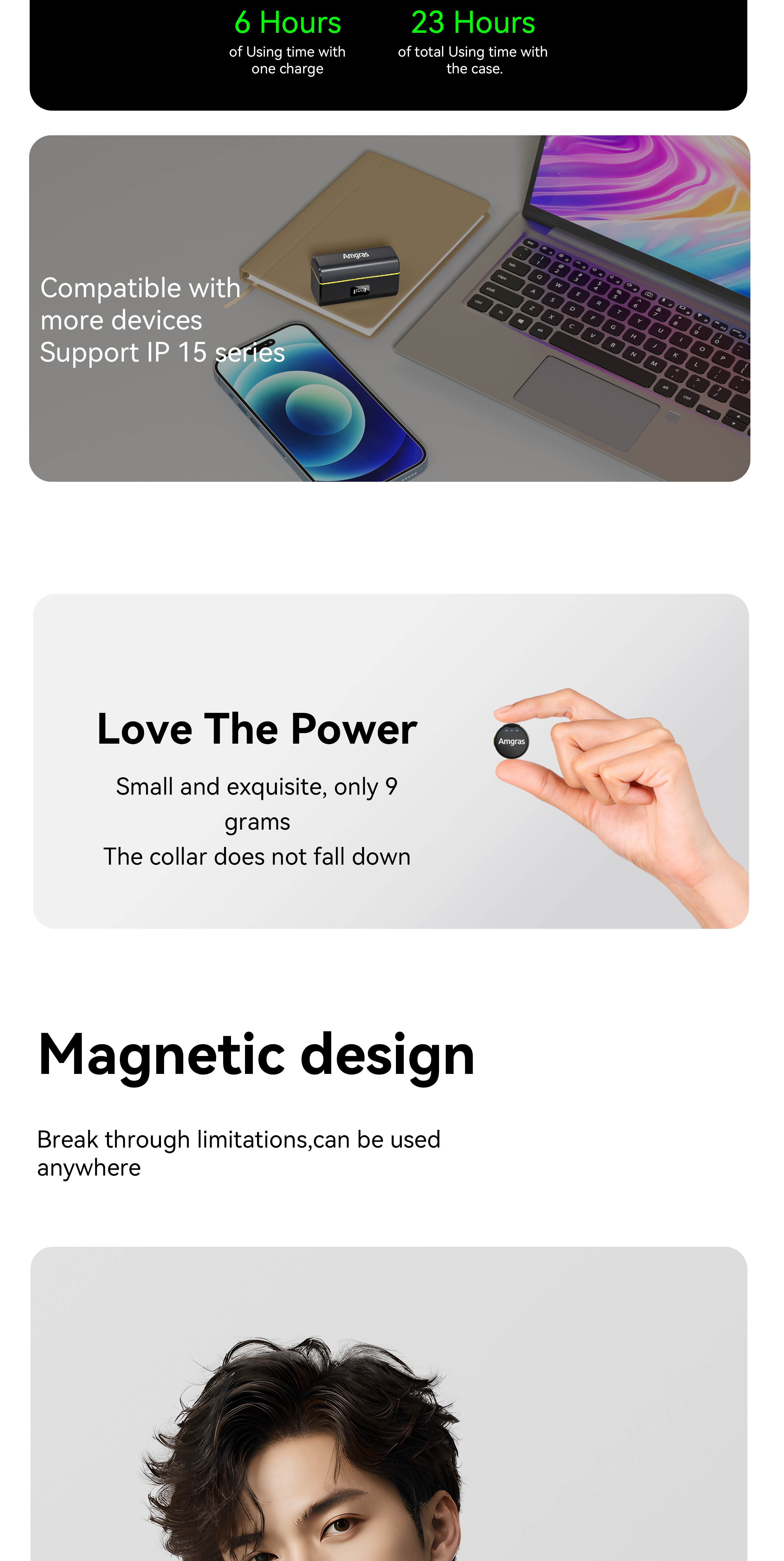 Amgras SoundMeta V Ultra Button Type Wireless Lavalier Microphone With ...