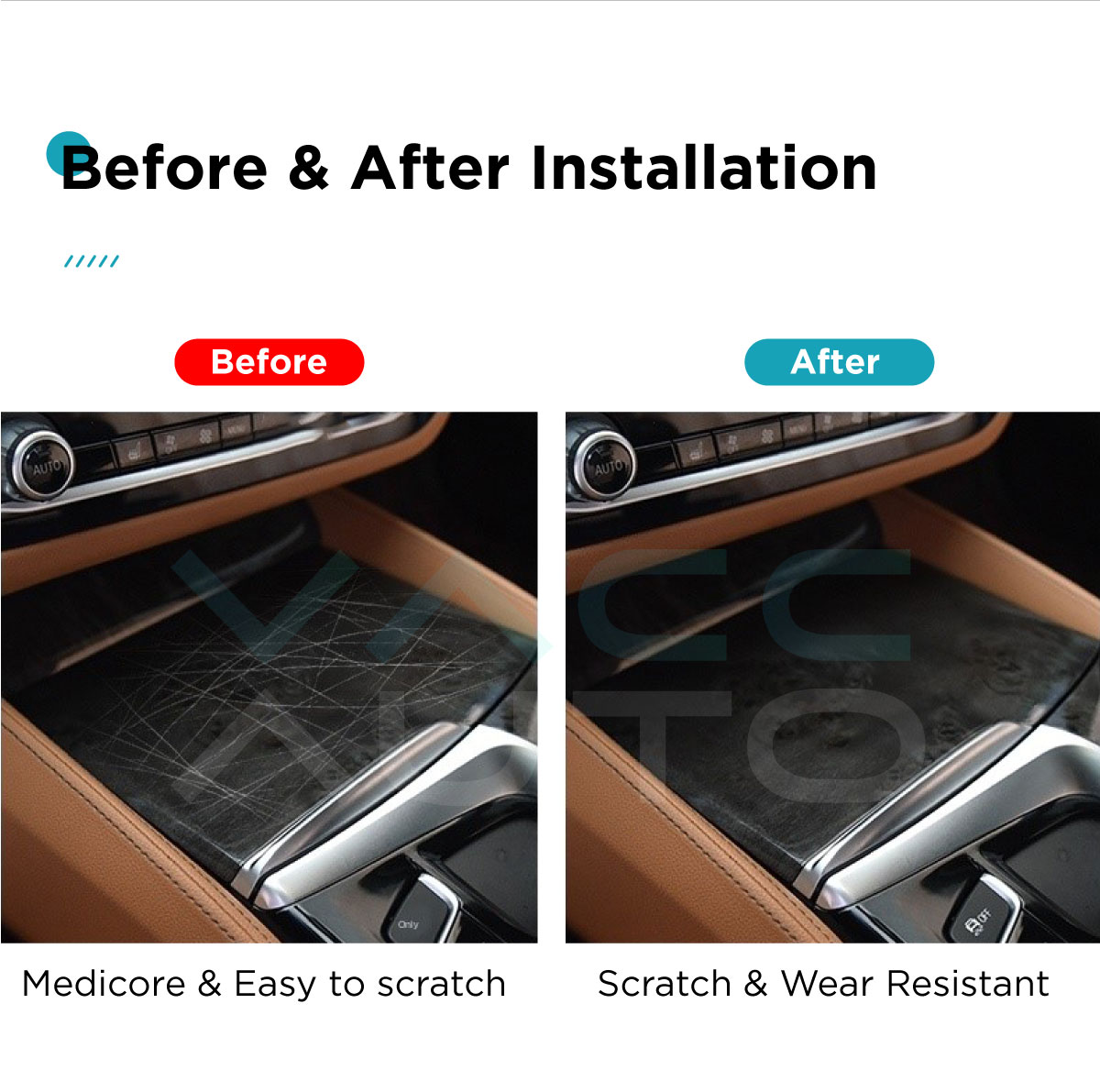 VACC AUTO Transparent TPU Interior Protector Film Scratch Resistant ...