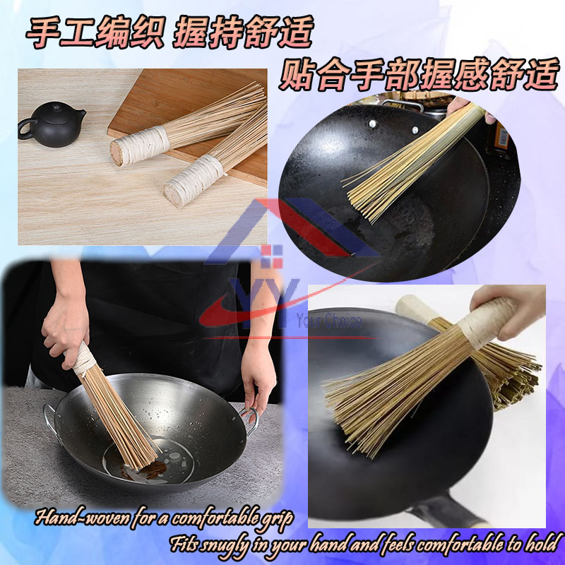 Wok Brush(Kasar/Thick)/Bamboo Pot Brush/Wok Cleaning Tool/Berus Kuali ...
