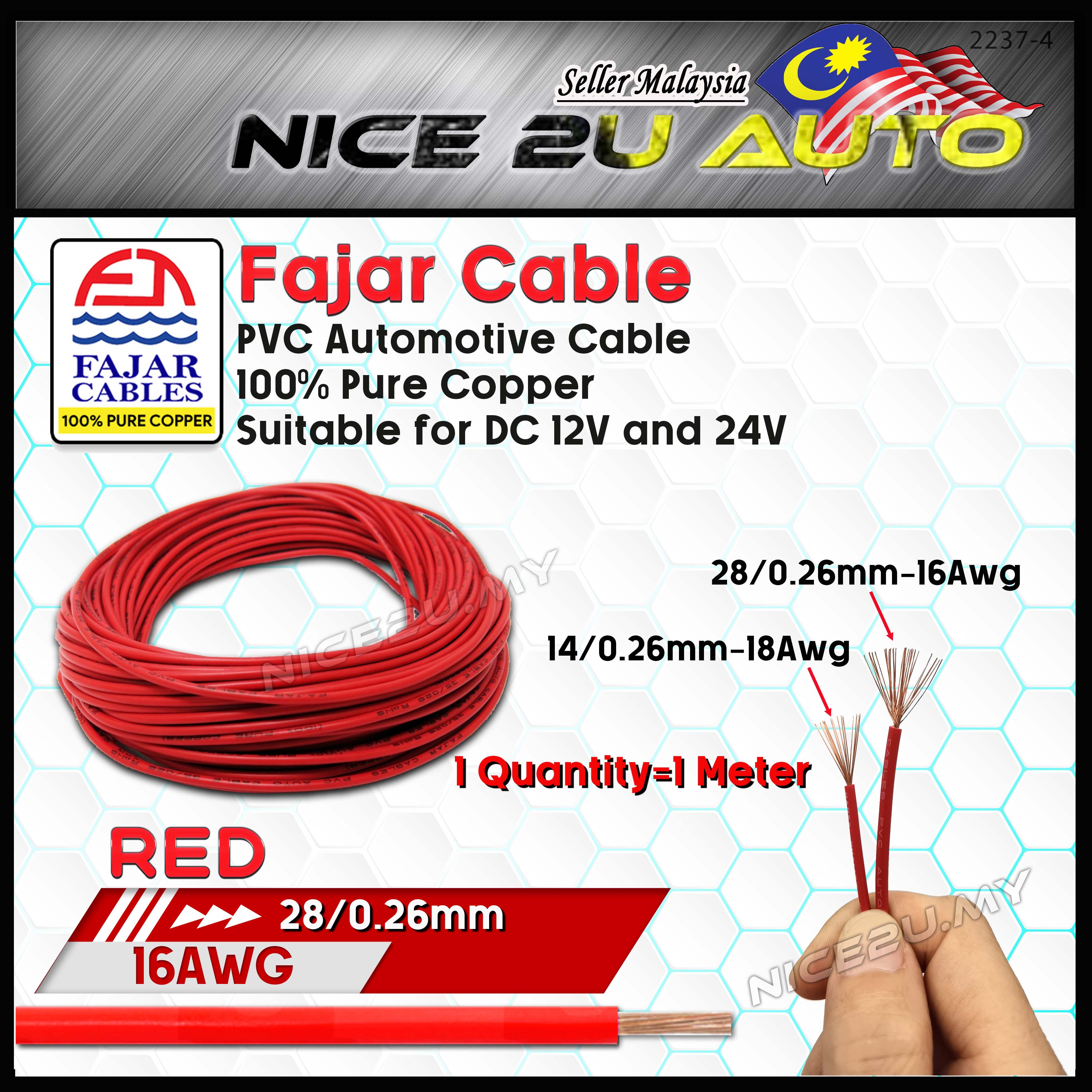 FAJAR Wire Cable Full Copper Car Motorcycle Van Lorry Truck Electronics ...