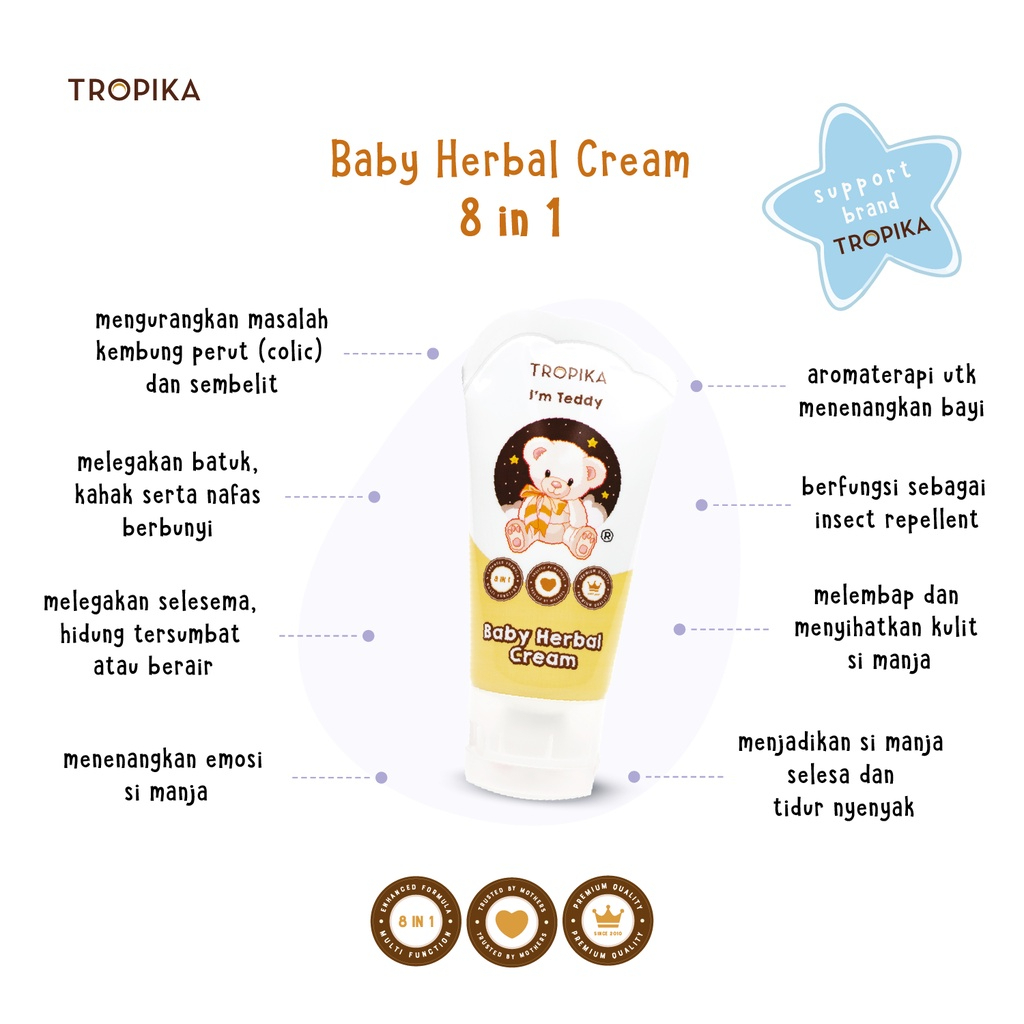 【100% ORIGINAL】TROPIKA Baby Herbal Cream 8 in 1 / Cream Herbal Bayi ...