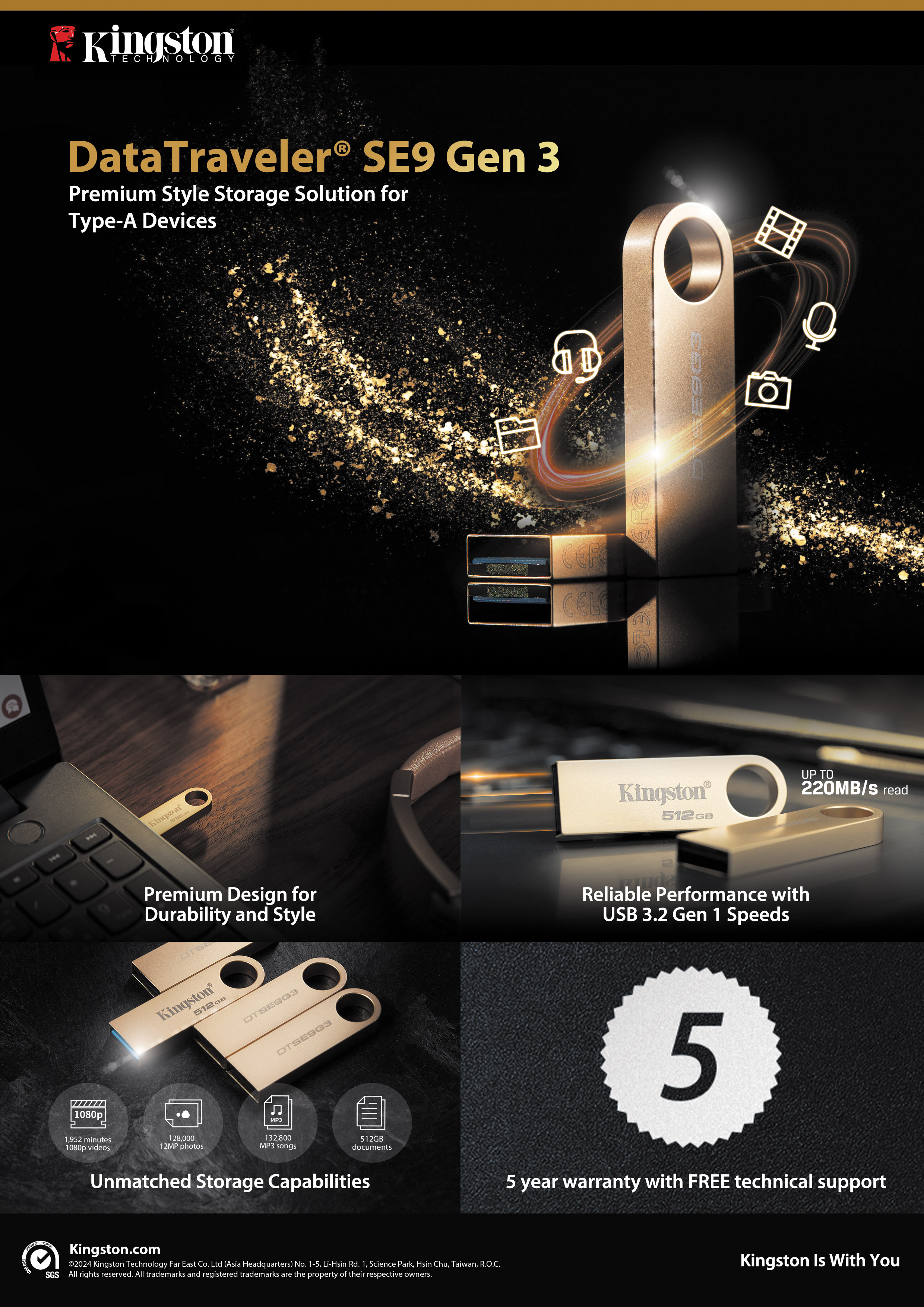 Kingston DataTraveler SE9 G3 DTSE9G3 USB 3.2 / USB 3.0 Flash Drive ...