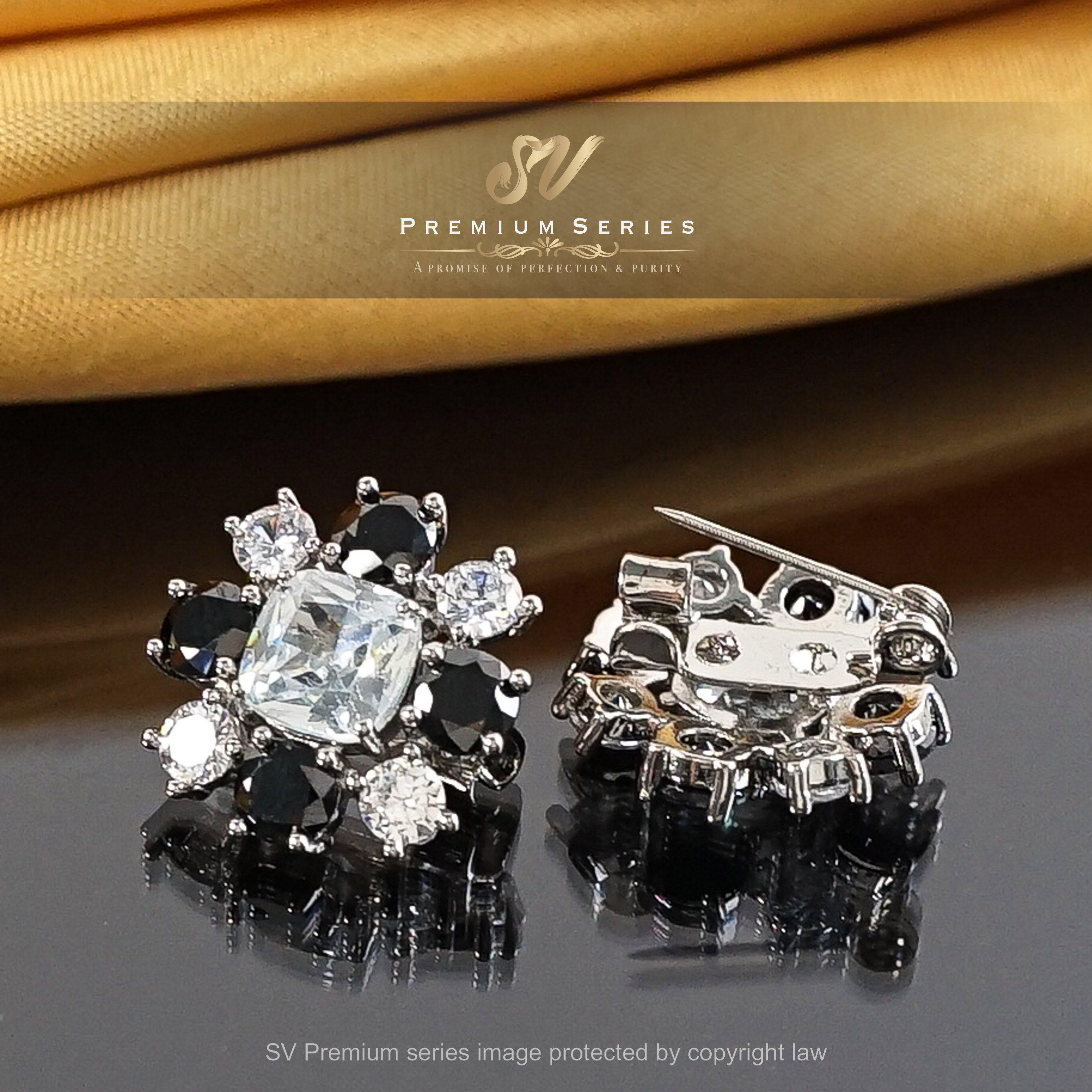 Sv Premium Brooch Tudung Mewah Kerongsang Batu Zircon High Quality ...