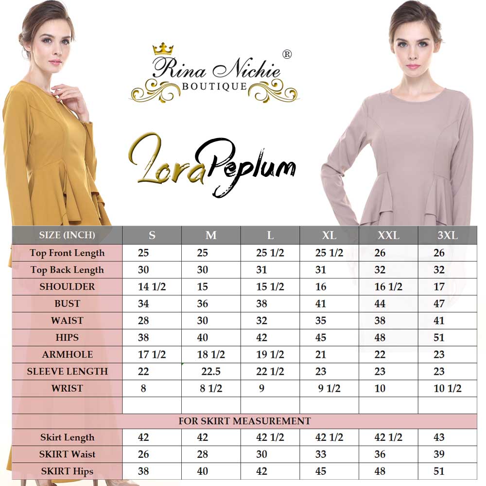 Lora Peplum Modern Kurung Modern Raya Koleksi- 18 Warna | Shopee Malaysia