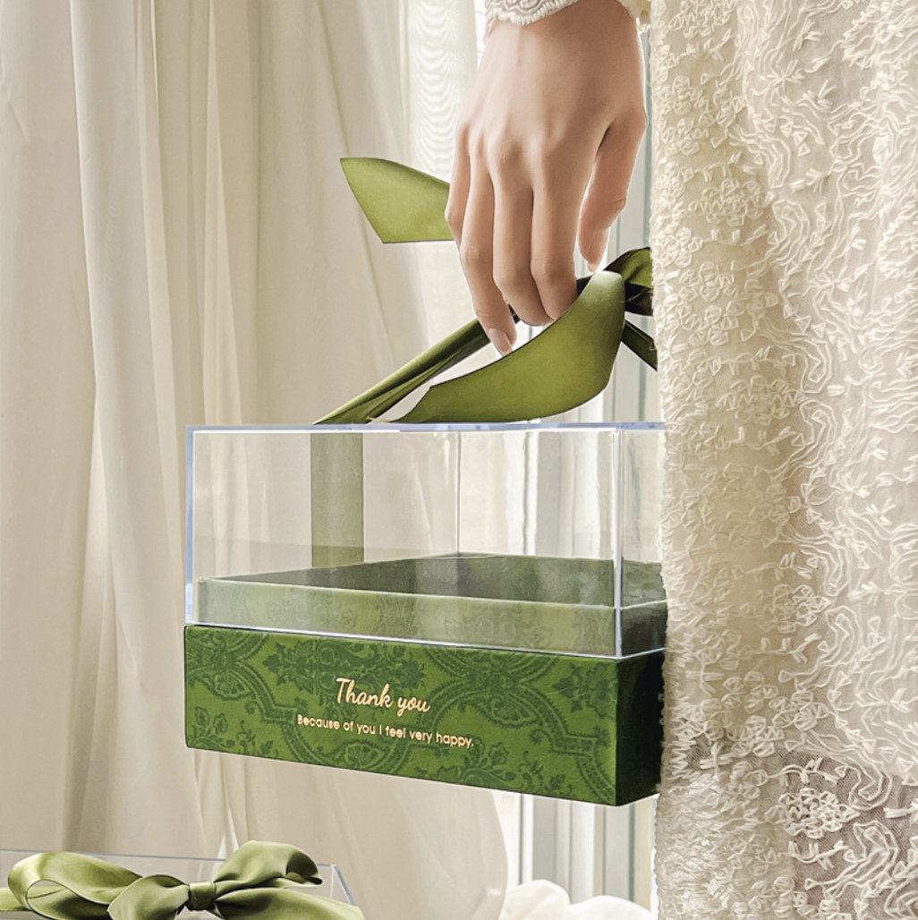 Birthday Wedding Gift Acrylic Box with Ribbon Surprise Hadiah Kahwin ...