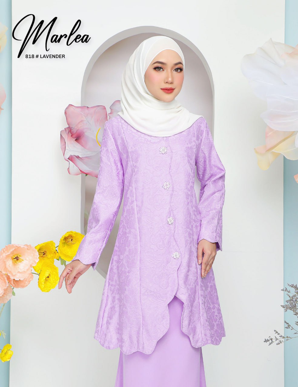 MARLEA KEBAYA MODERN FREE ACCESORI RAYA 2024 | Shopee Malaysia