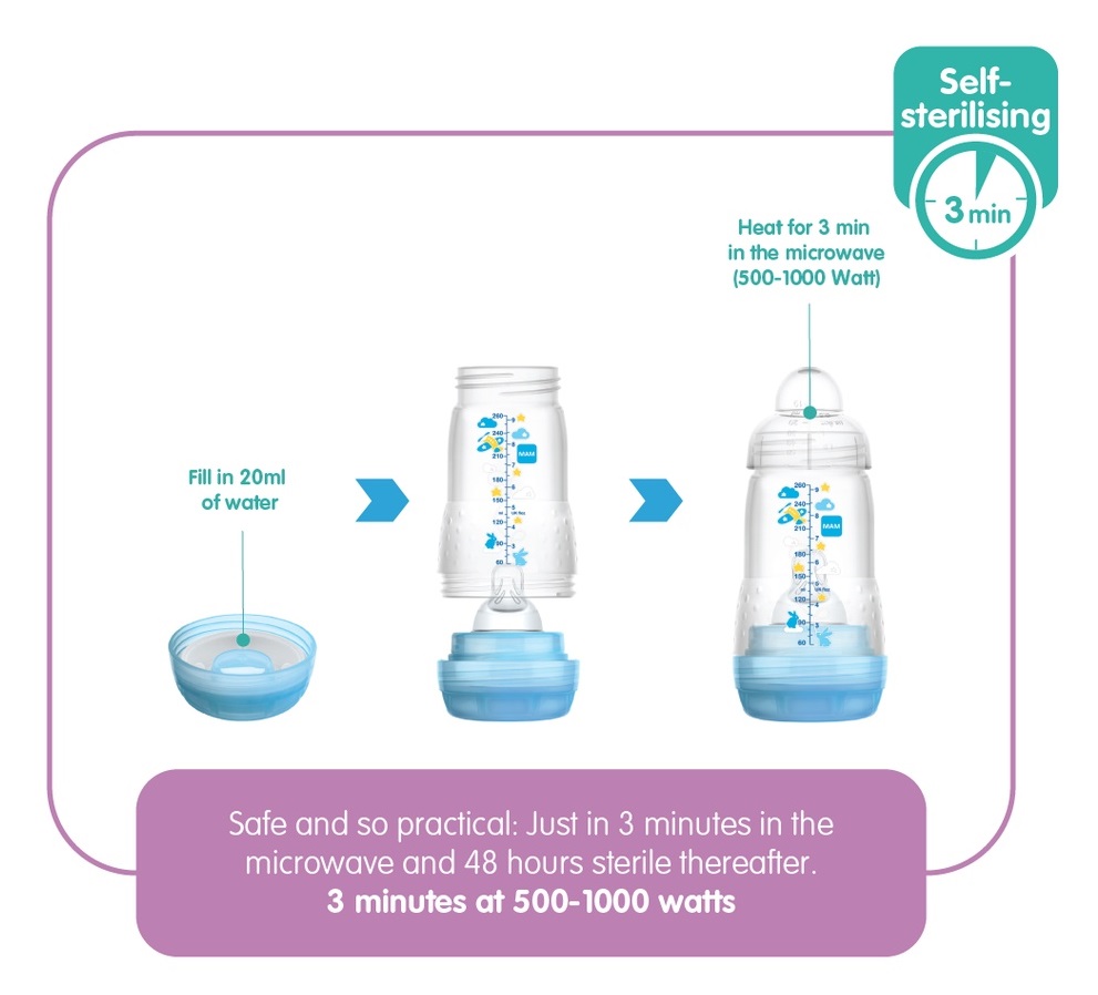 MAM Anti-Colic Bottle 320ml / 260ml / 160ml / 130ml (Twin / Single Pack) PP Replacement Silk ...