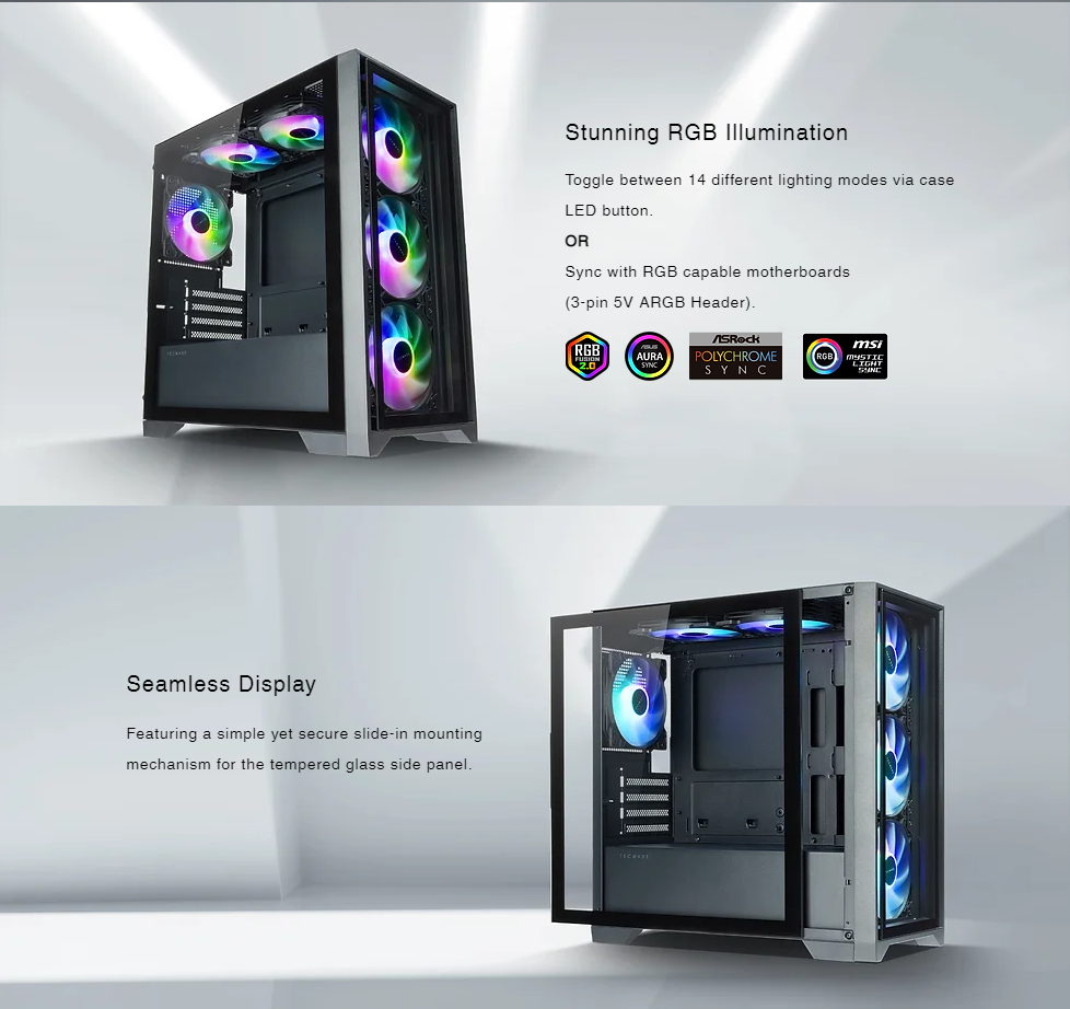 Tecware Nexus Air T3 ARGB TG mATX Chassis # TWCA-NEXAT3-BKAR | Shopee ...