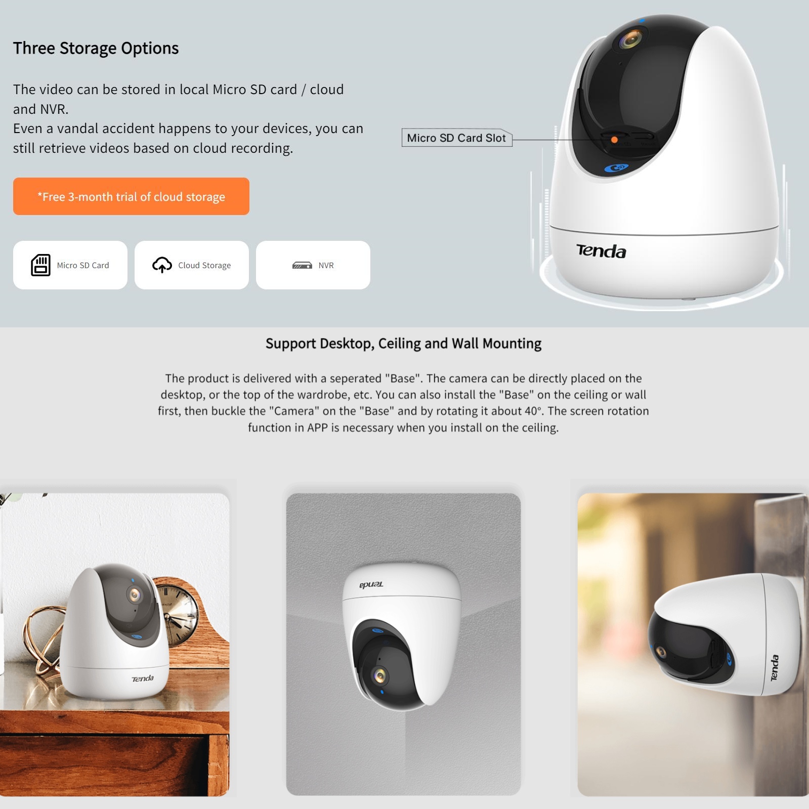 Tenda 4MP/3MP 2K+ WiFi 6 Auto Patrol 360 Ai Smart Wireless WiFi CCTV ...
